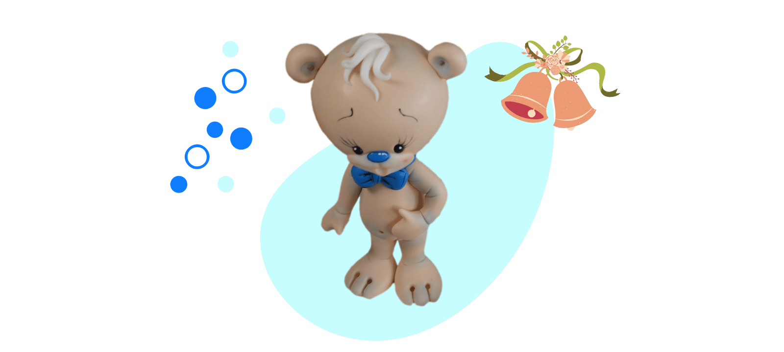 [VIDEO TUTORIAL] Wedding Teddy bear - Fondant Cake Topper - Fondant Academy